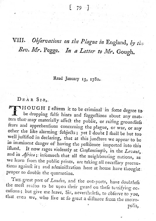 The Plague in Brimington – 1 – Brimington and Tapton Local History Group